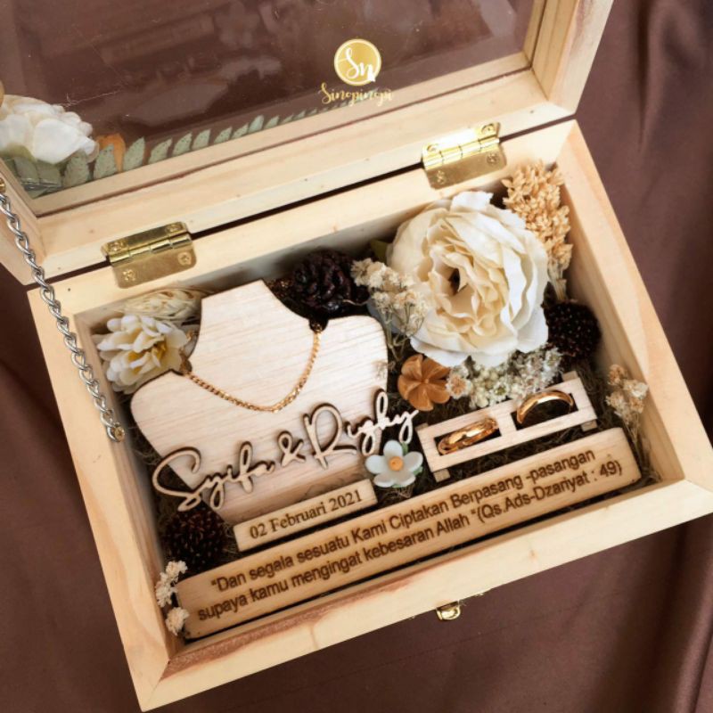 Jual RING BOX ALANZA | KOTAK CINCIN KAYU | LAMARAN NIKAH WEDDING ...