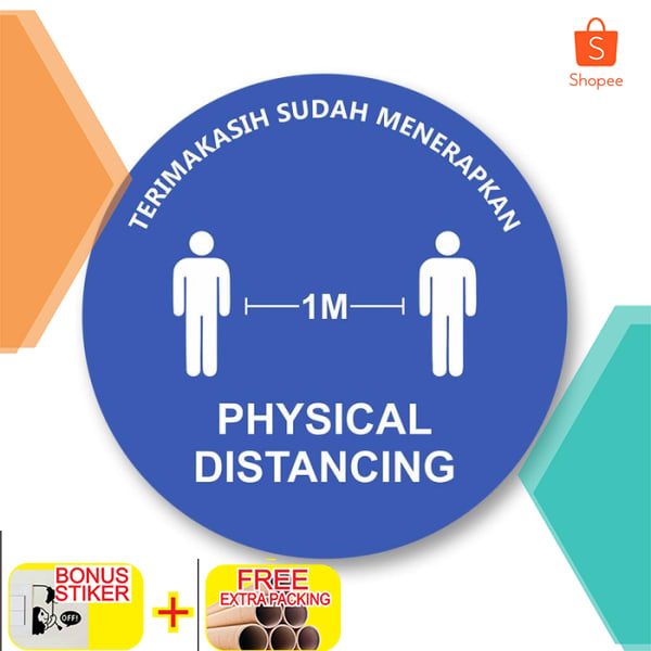 Jual papan tanda physical distancing - jaga jarak 1m - tanda cafe ...