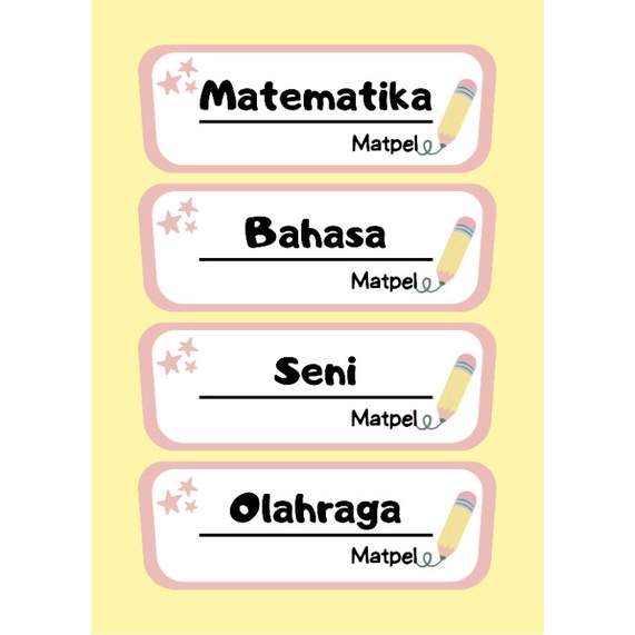 Jual stiker mata pelajaran stiker label buku | Shopee Indonesia