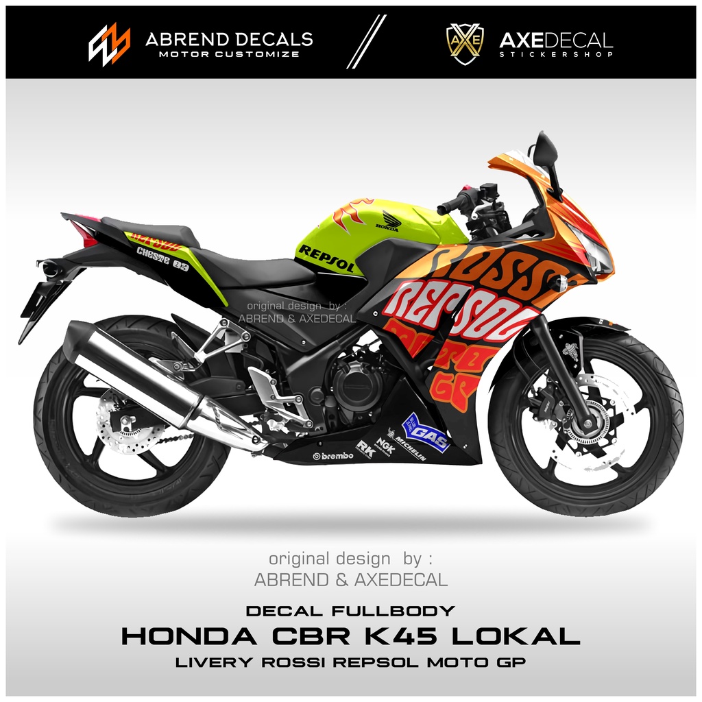 Jual Decal Honda CBR K45 Lokal Livery Rossi Repsol Moto GP / Stiker ...