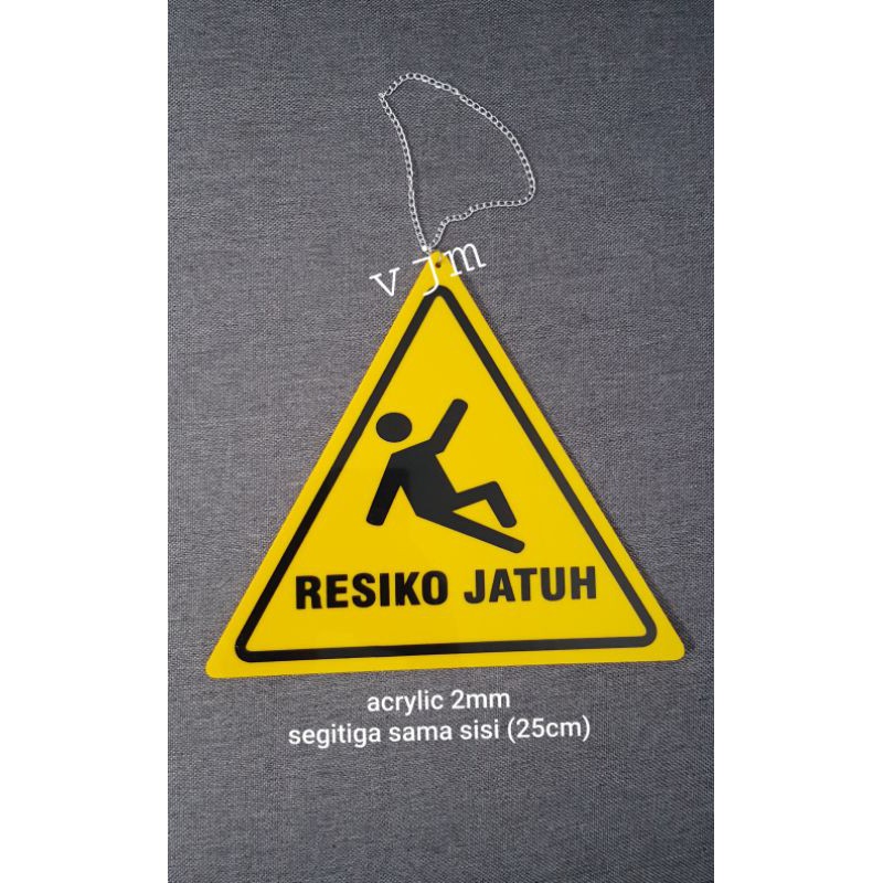 Jual Plat Acrylic Papan Peringatan (RESIKO JATUH) | Shopee Indonesia