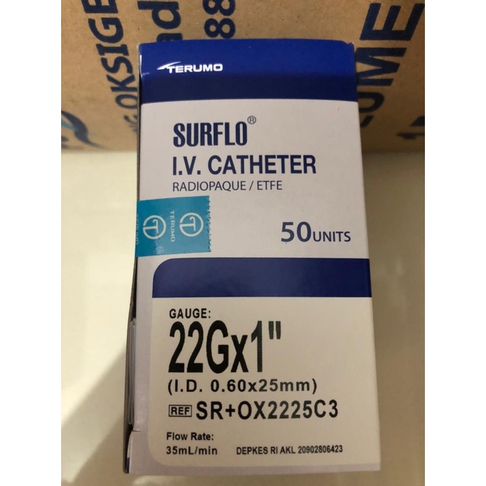 Jual Terumo Surflo IV Catheter 22G / Jarum Infus Surflo 22G BOX ...
