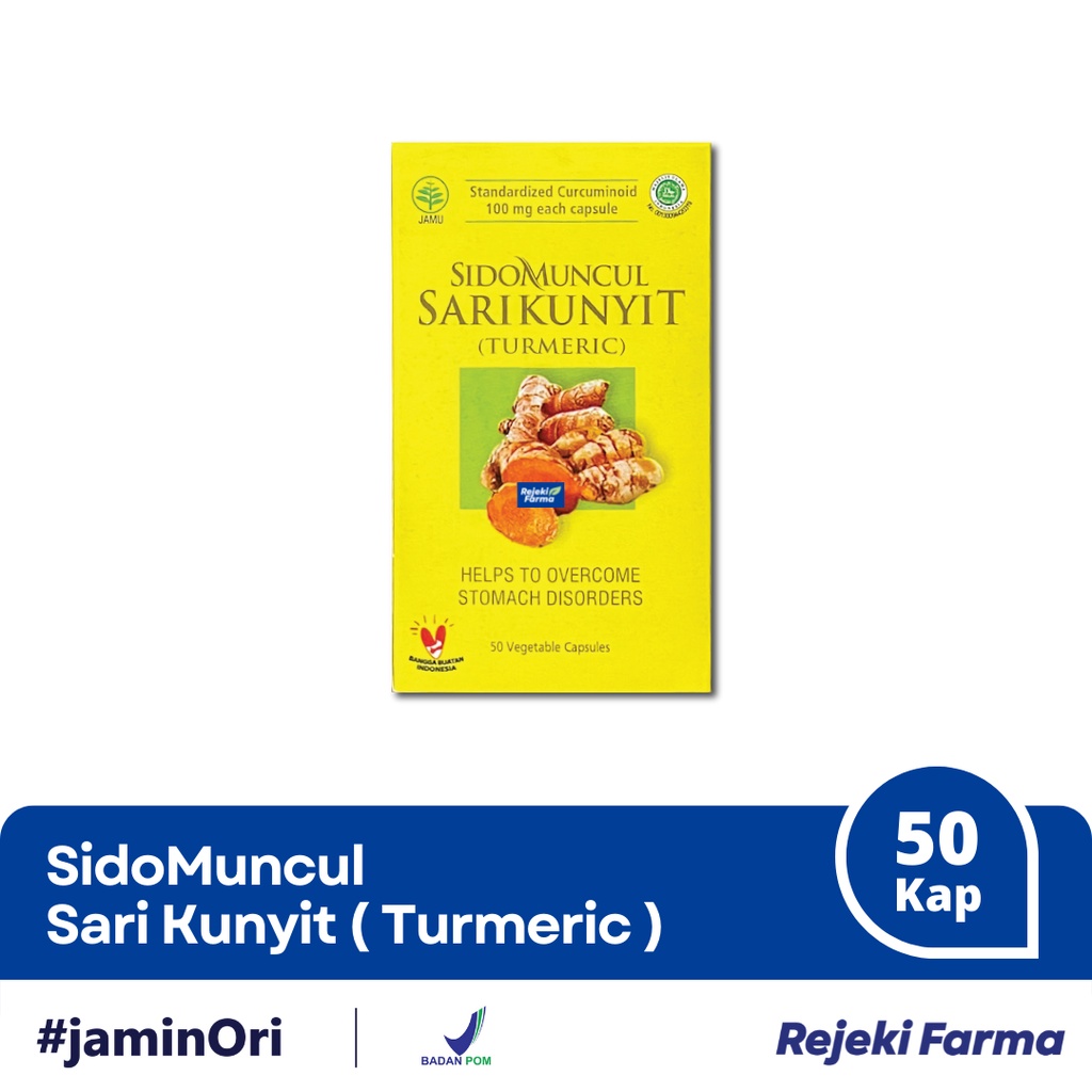 Jual Sido Muncul Sari Kunyit ( Turmeric ) isi 50 Kapsul - Sidomuncul ...