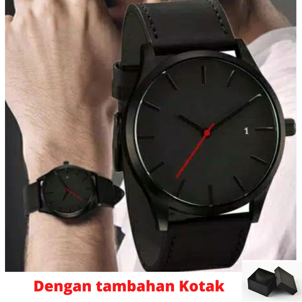 Jual Jam Tangan Kulit MILENIAL Tanggal kalender Casual Korea Fashion ...