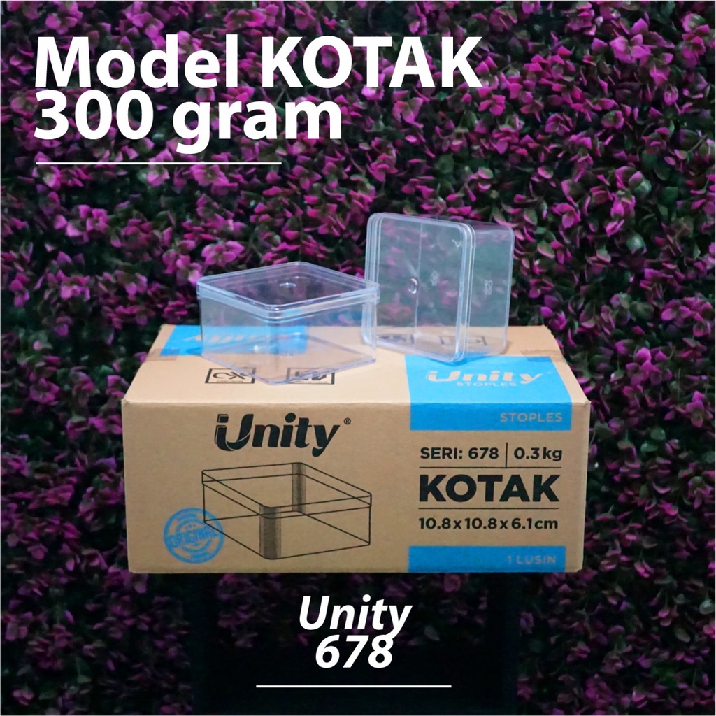 Jual (Bekasi) Toples Unity 678 - Model Kotak - Volume 300 gram – 0.3 kg | Shopee Indonesia