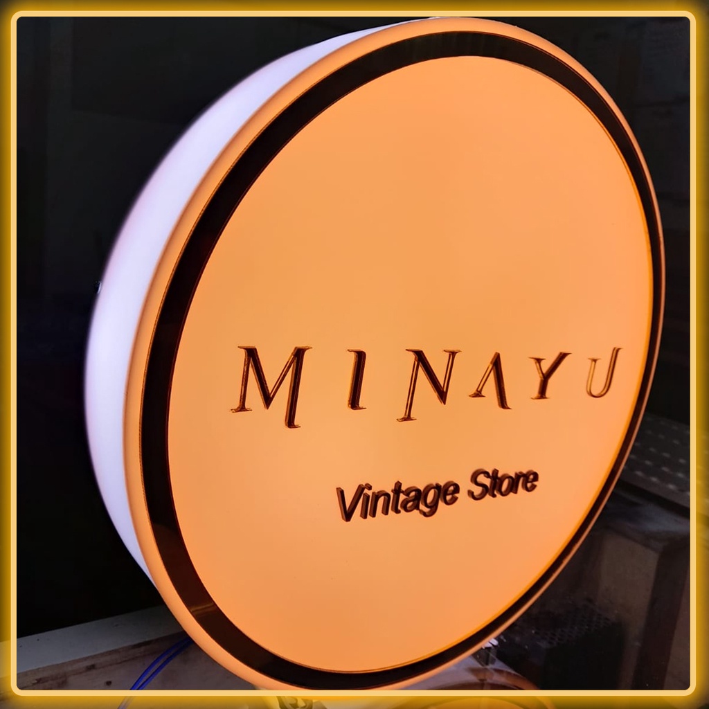 Jual Dekorasi Neon Box Bulat Diameter 35cm 1 Muka Custom Design ...