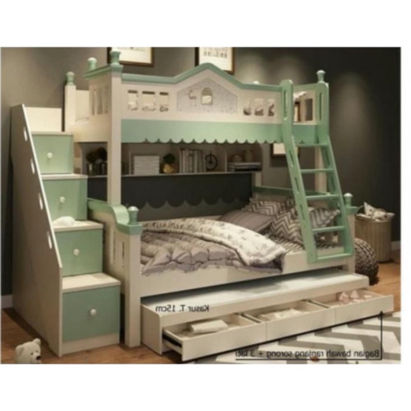 Jual SET DIVAN ANAK TINGKAT,LEMARI,MIRROR,KURSI 4pcs (pesanan ibu andin ...