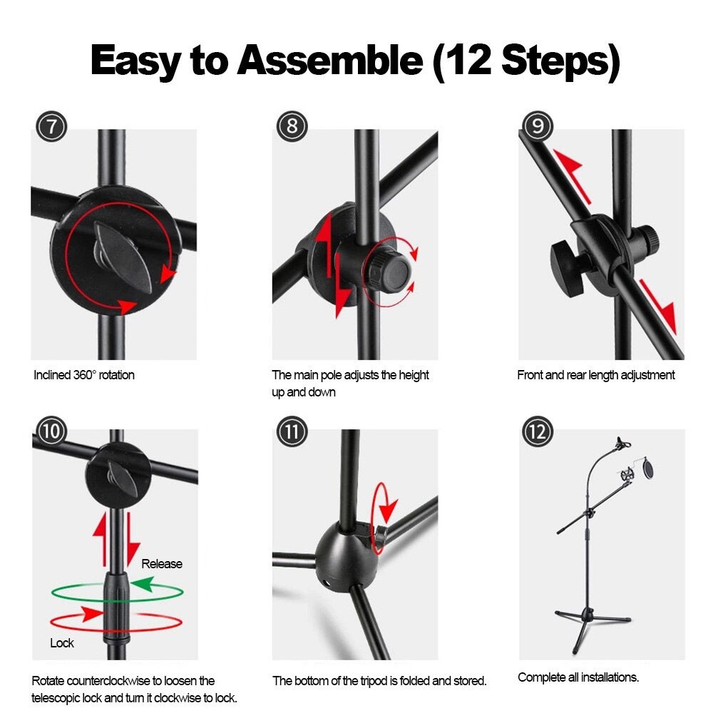 Jual Stand Mic Microphone Degree Berdiri Plus Holder Hp 360 Recording ...