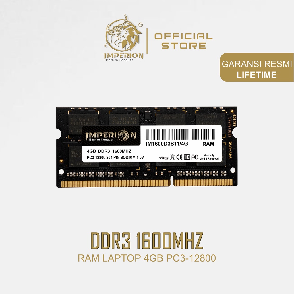 Jual Ram Imperion Ddr3 4gb 1600mhz Pc12800 1rx8 2rx8 Ram Laptop