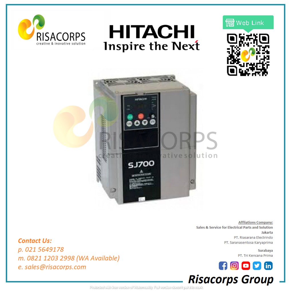 Jual HITACHI INVERTER SJ700-055HFEF2 3Ph 380V, 5.5kW, 7.5HP VECTOR (HD) | Shopee Indonesia