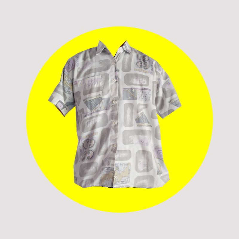 Jual Kemeja Kasual vintage murah, retro, jadul, pattern unik | Shopee ...