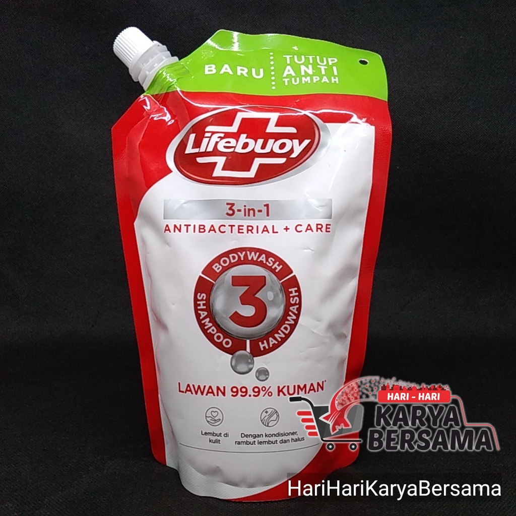 Jual LIFEBUOY 3-IN-1 ANTIBACTERIAL + CARE REFILL POUCH 450ML | Shopee ...