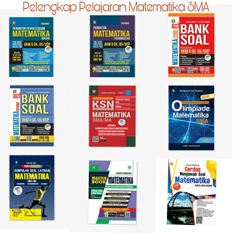 Jual Buku Bank Soal Matematika SMA, Penuntun Penyelesain, KSN Matematika, Kumpulan Soal dan ...