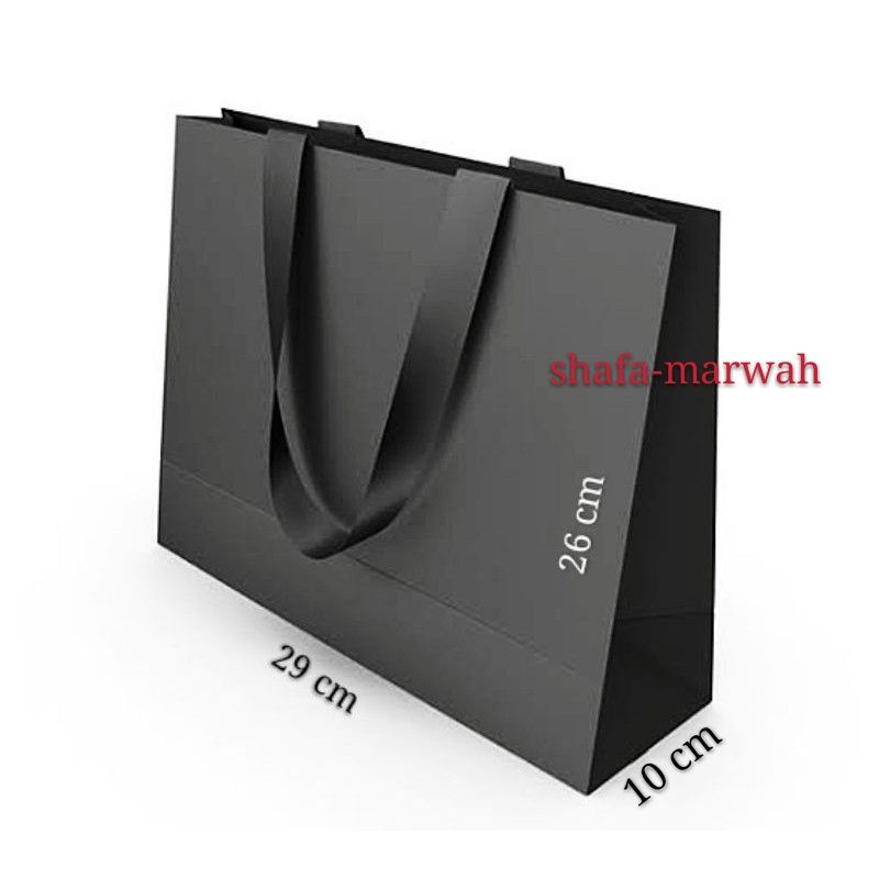 Jual ORI PREMIUM PAPERBAG SUPER BLACK 29 X 10 X 26 cm . BLACK HANDLE ...
