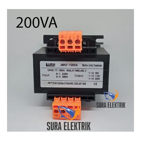 Jual Voltage Trafo Transformer Step Down JBK 200VA Input: 380/220V Lupin - 220V/110V/48V ...