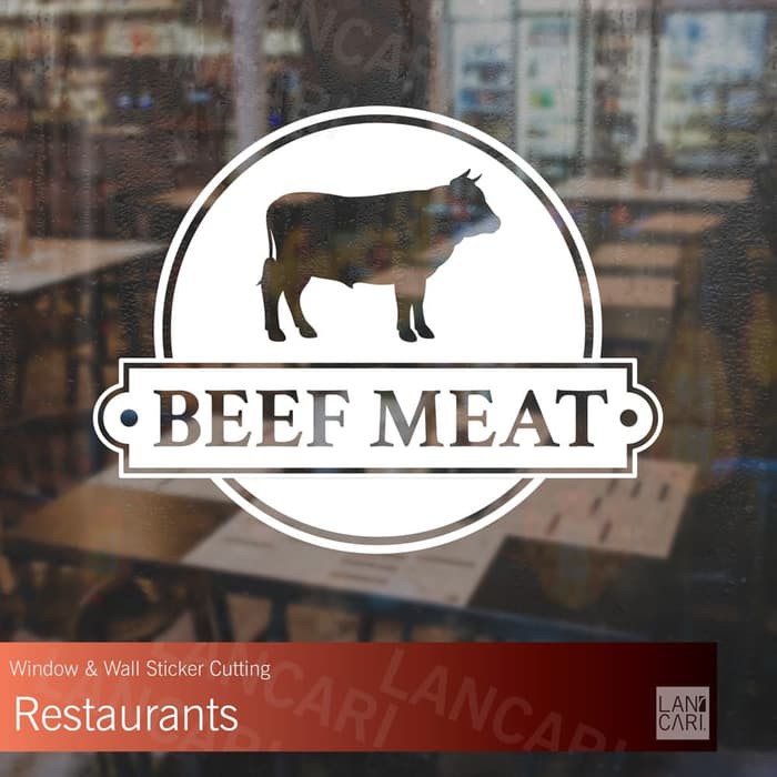 Jual Stiker Cutting Fresh Meat Daging Sapi Restoran Sticker Dinding ...