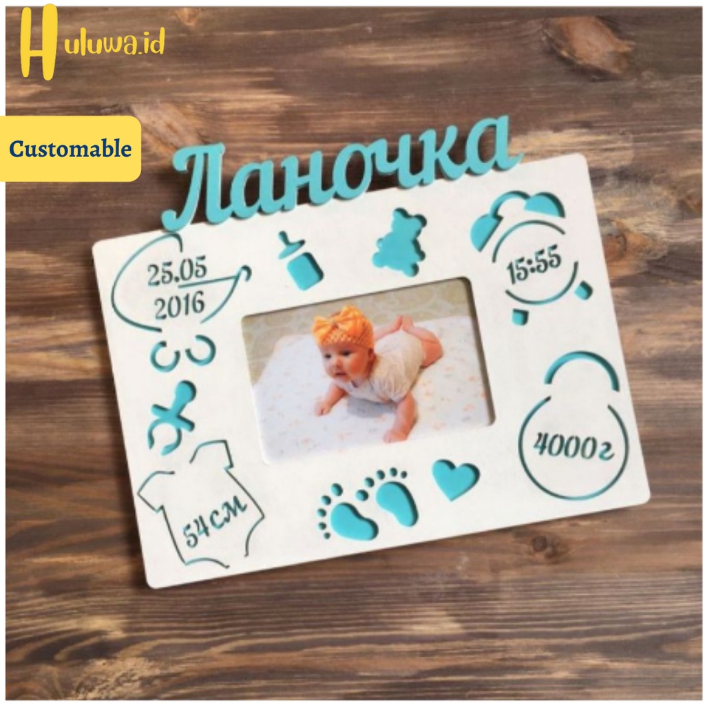 Jual Kado Lahiran Anak Custom / Frame Newborn / Frame Biodata Baby ...