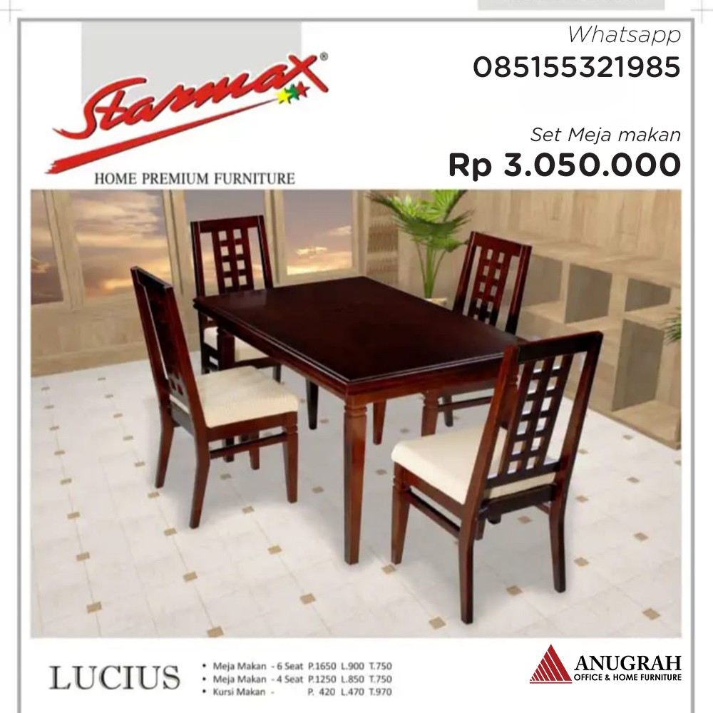 Jual Meja Makan Dining set minimalis Lucius Kayu Asli Starmax Export ...