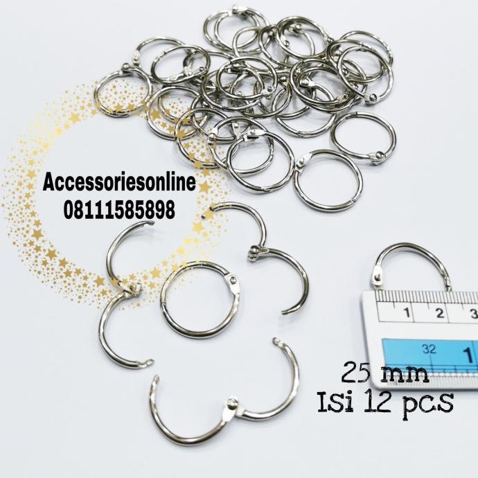 Jual Ring menu/ring buku/ring buka tutup/ring binder 25 mm - 12 pcs ...