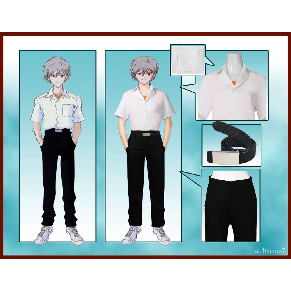 Jual EVA Ikari Shinji Cosplay Costume Kaworu Nagisa School Uniform Men ...