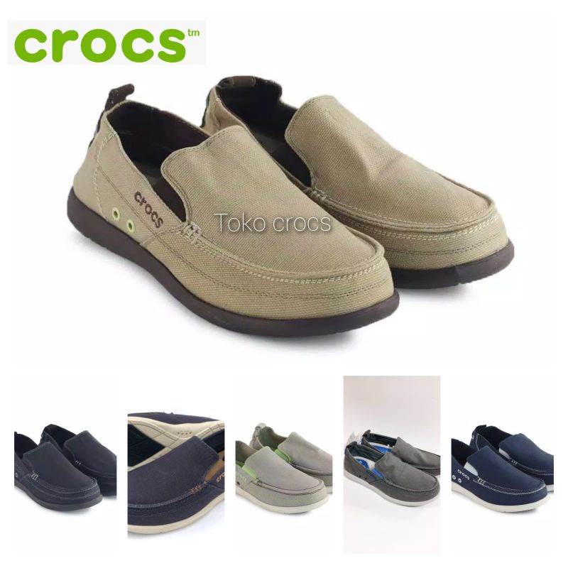 Jual Garansi Sepatu Pria Slip On Crocs Walu Men / Crocs Walu Man | Shopee Indonesia