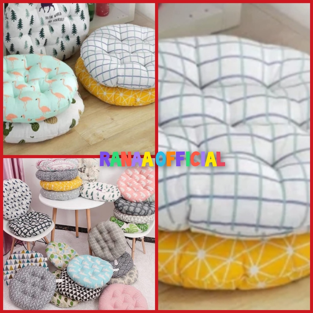 Jual Bantal kursi bulat alas duduk motif kotak | Shopee Indonesia