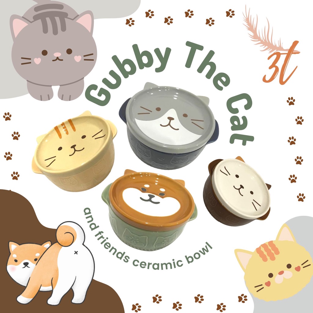 Jual Gubby The Cat & Friends Ceramic Bowl / Mangkok | Shopee Indonesia