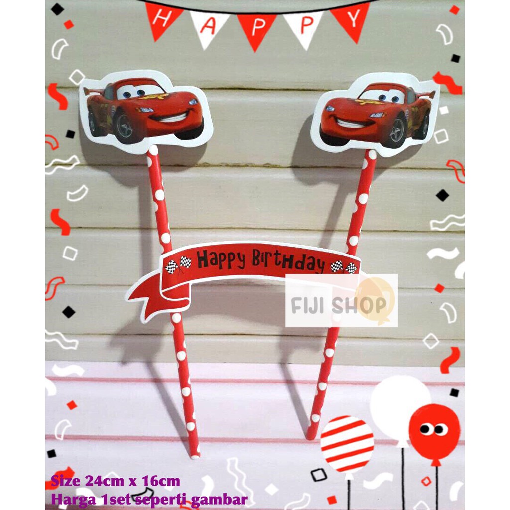 Jual Cake Topper / Hiasan Kue Ultah / Topper Cake Karakter Cars ...