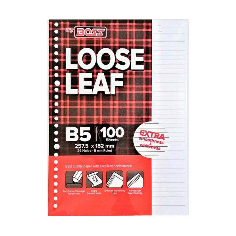 Jual Big Boss Loose Leaf B5 100 Lembar / Isi Binder B5 100 Lembar ...