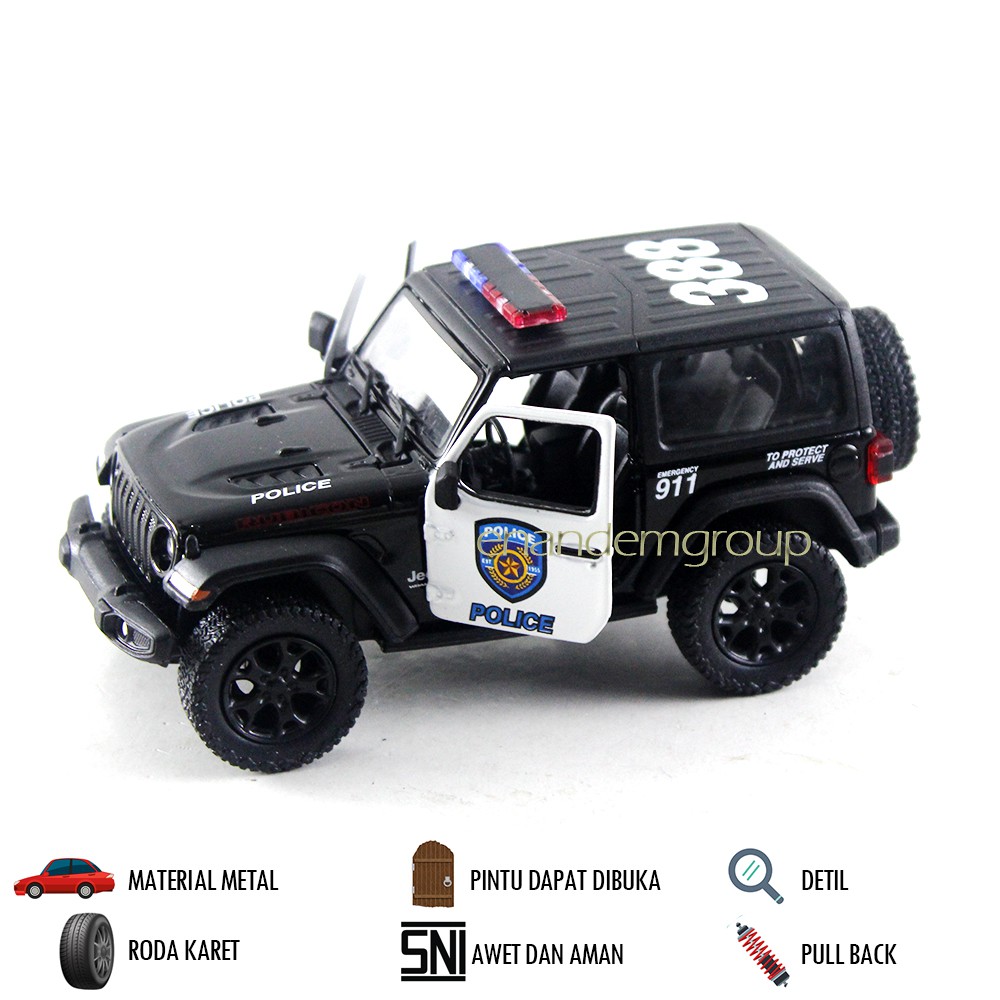 Jual Diecast Miniatur Mainan Mobil Polisi Besi Jeep Rubicon | Shopee ...