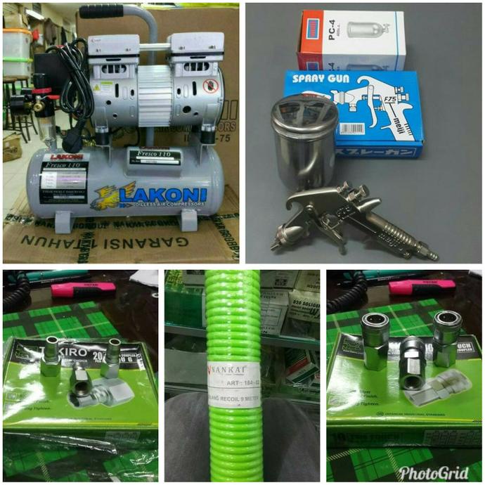 Jual Paket Kompresor Lakoni Fresco 110 Spray Gun Meiji F75 Paket Cat F ...