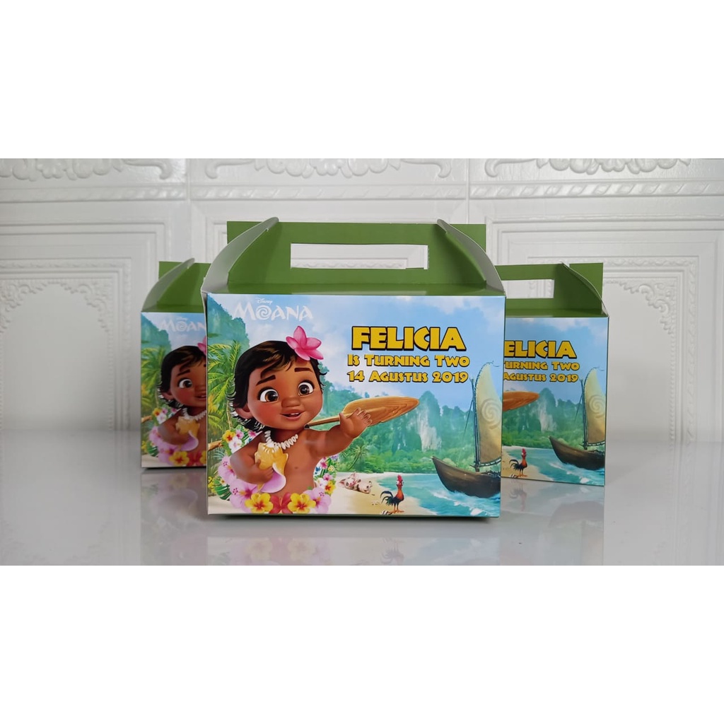 Jual snack box baby moana / wadah snack baby moana / snack box custom ...