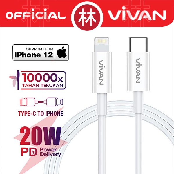 Jual Vivan KCL100S Data Cable PD Quick Charge Data Cable Type-C To ...