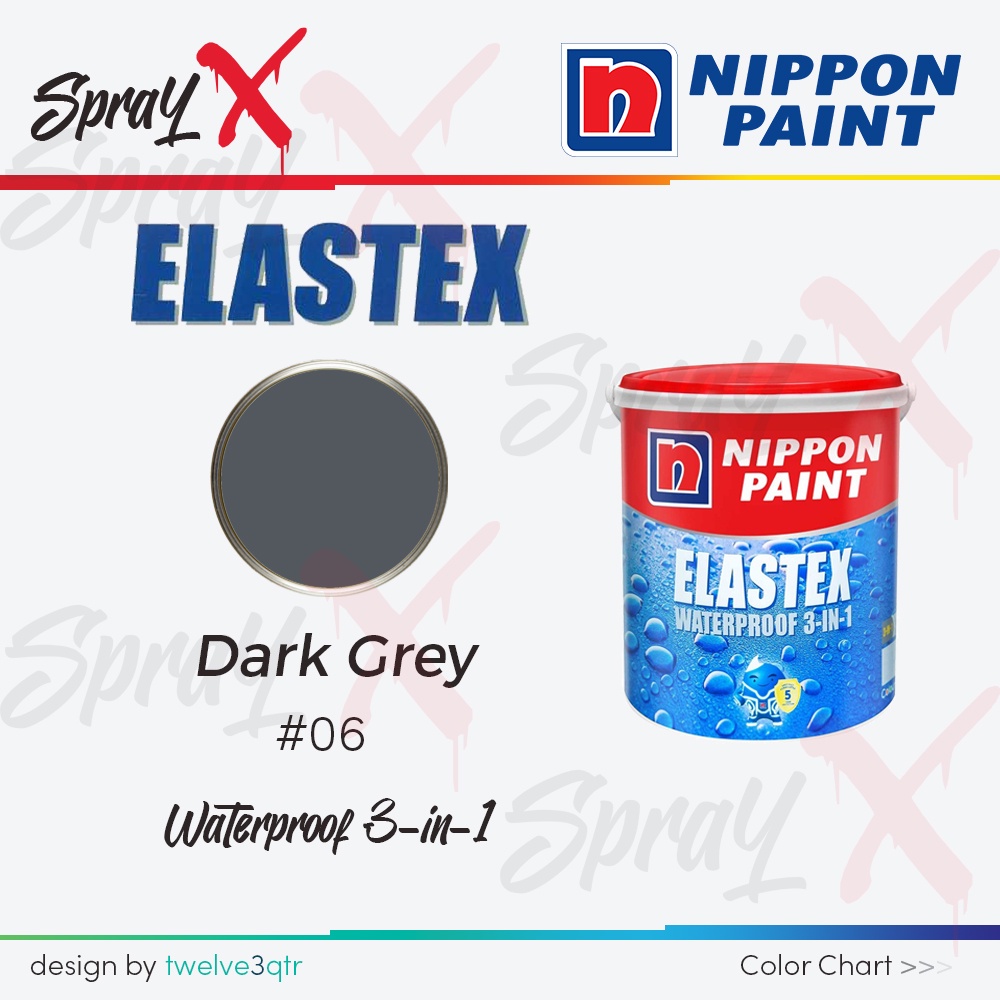 Jual ELASTEX WATERPROOF 3-IN-1 DARK GREY #06 1 KG / CAT ANTI BOCOR NIPPON PAINT | Shopee Indonesia