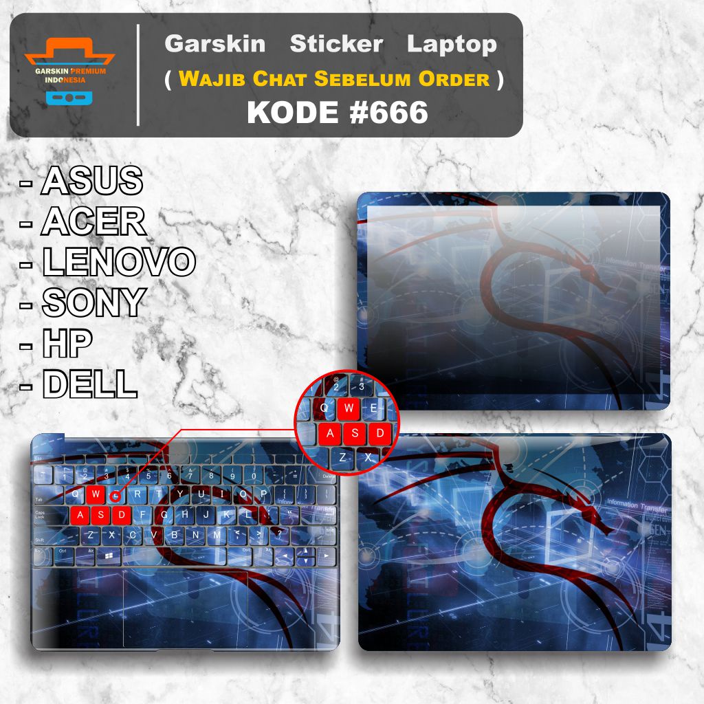 Jual Garskin Laptop Full Body Bisa Custom Gambar Suka Suka Kode 666-670 FREE Garskin HP ...