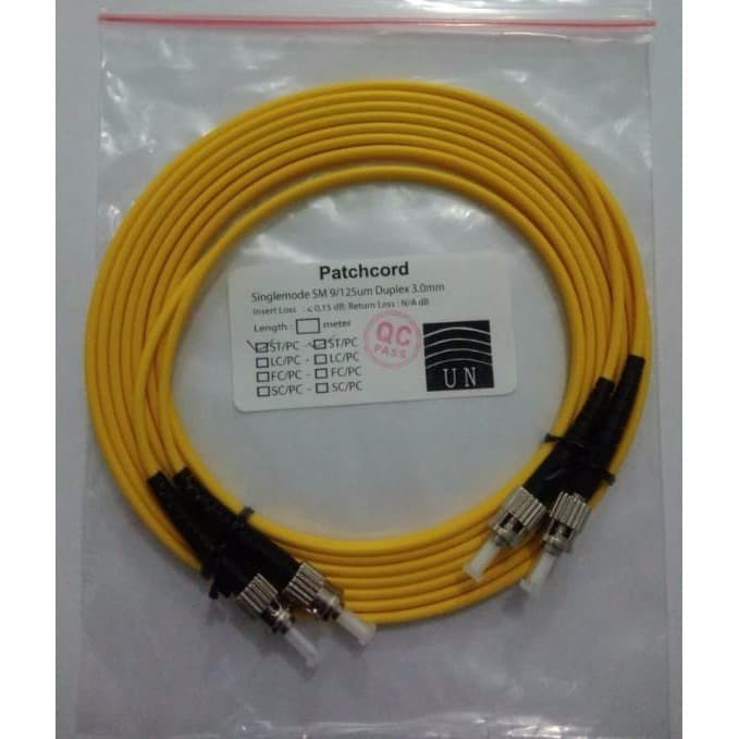 Jual Patchcord Fiber Optic ST ST Duplex Singlemode 9/125um 1 meter | Shopee Indonesia