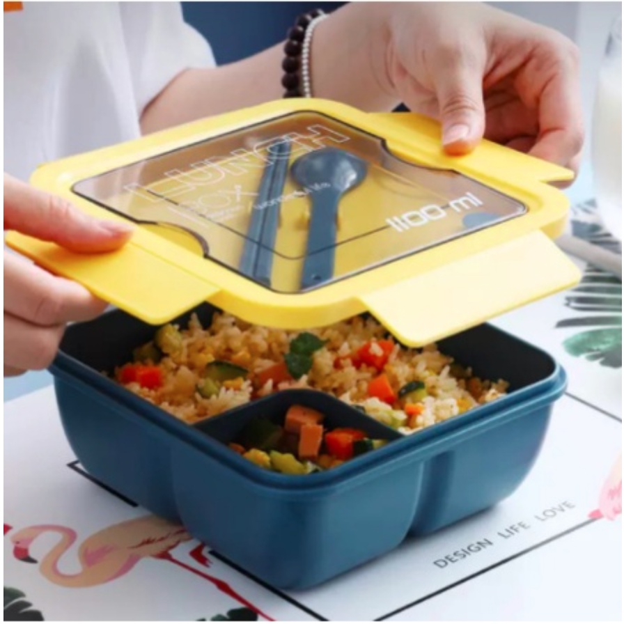 Jual Kotak Bekal Lunch Box Plastik Jerami YAKADA 0225 Microwave Safe 3 ...