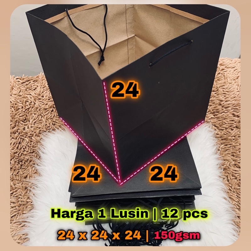 Jual paper bag kotak nasi box paperbag persegi kotak bento - LUSiN / 24 ...