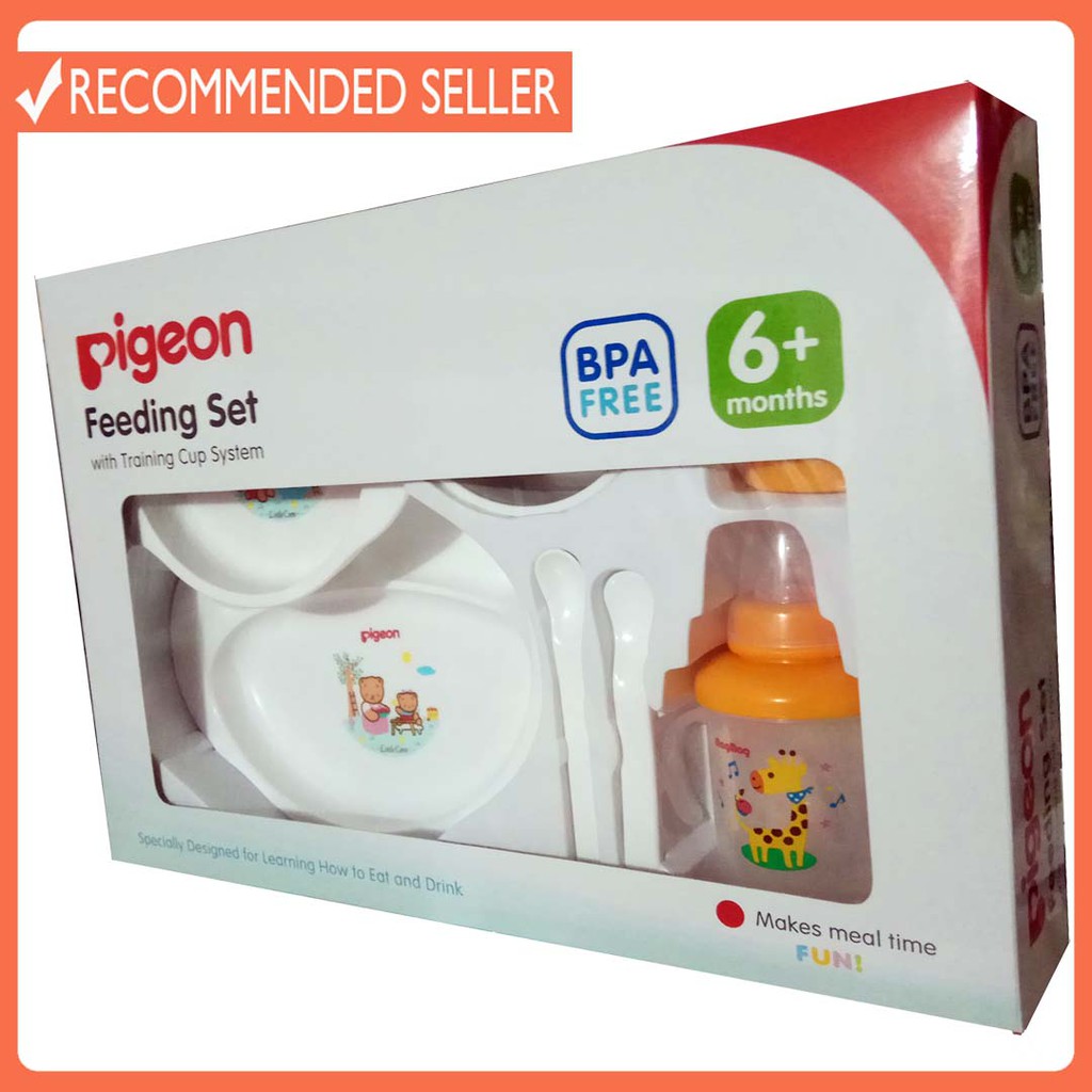Jual PIGEON Feeding Set komplit with training cup mag mag Tempat Makan ...