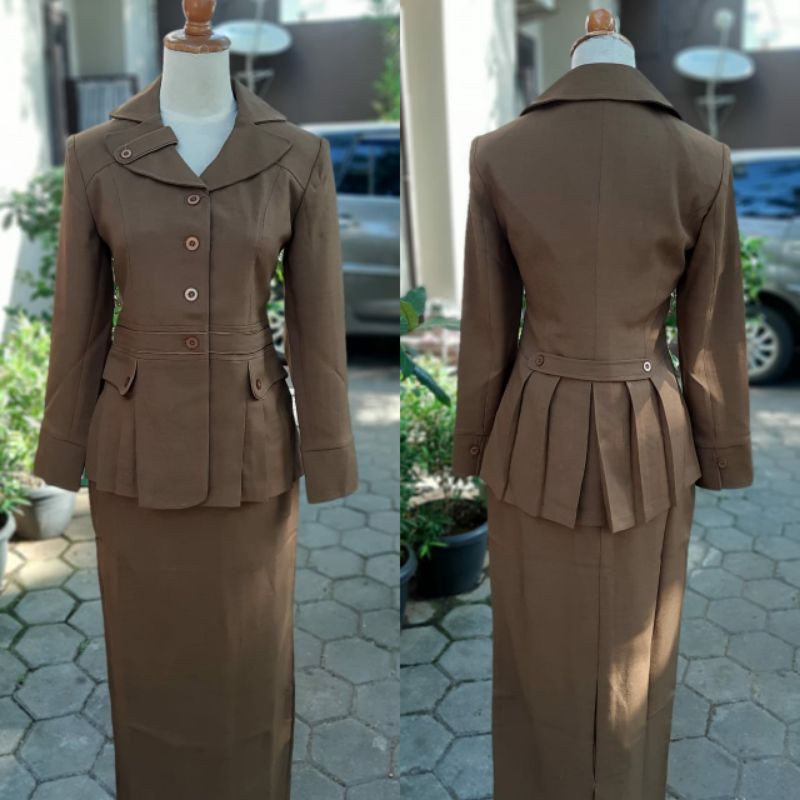Jual Blezer Kheki Tua Wanita Seragam PDH,ASN,GURU,Seragam Pemda Aceh Baju Dinas Pemda Gelap ...
