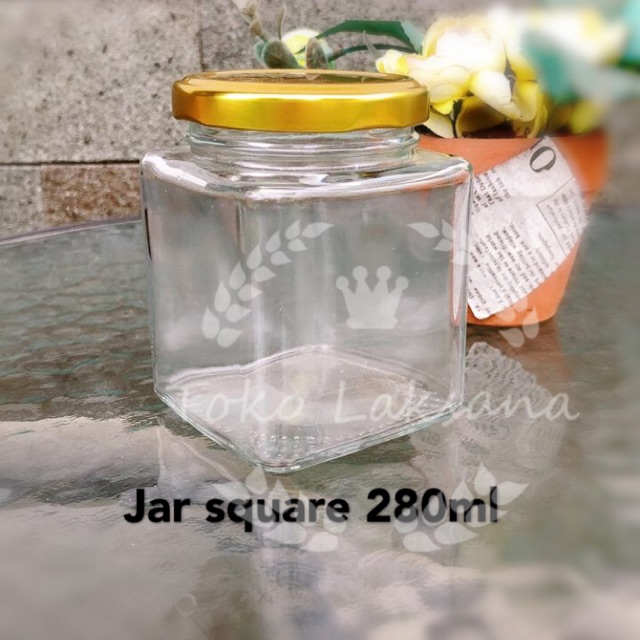 Jual Jar square 280ml/toples kaca 28l/jar 280ml | Shopee Indonesia