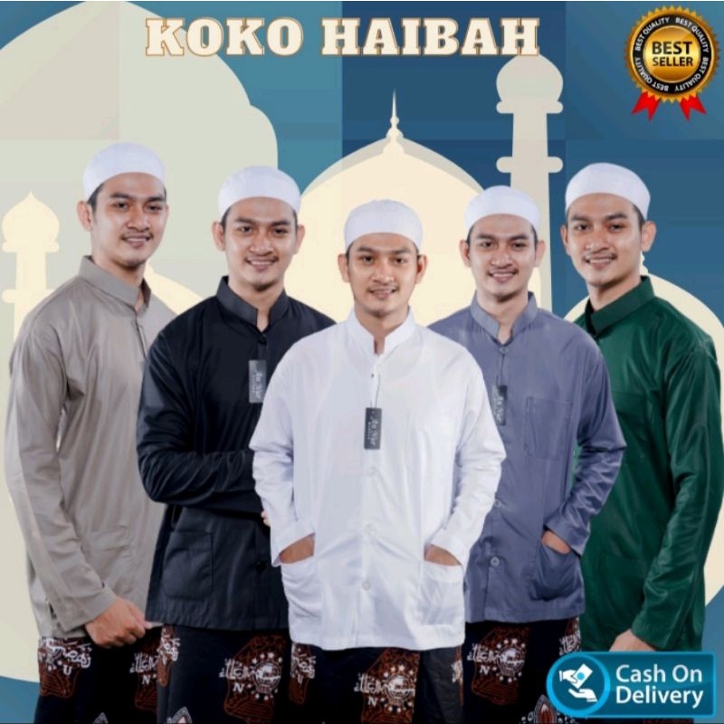 Jual [TERLARIS] Baju Muslim Koko Kokoh Habaib Haibah Habib Polos Model ...