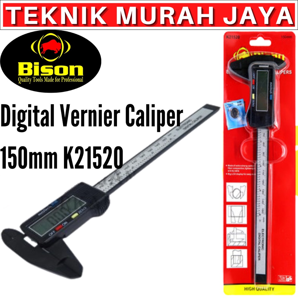Jual BISON K21520 Sigmat Digital LCD 150 mm Vernier Caliper Jangka ...