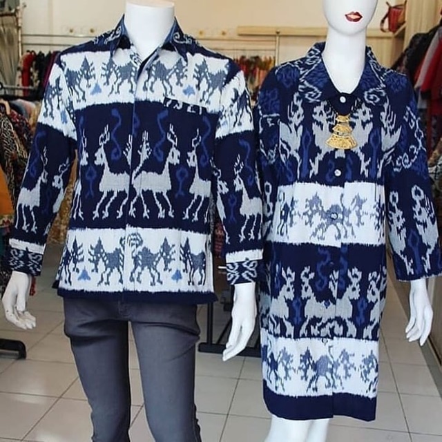 Jual Baju tenun troso set tenun troso motif sumbawa kemeja tenun dress ...