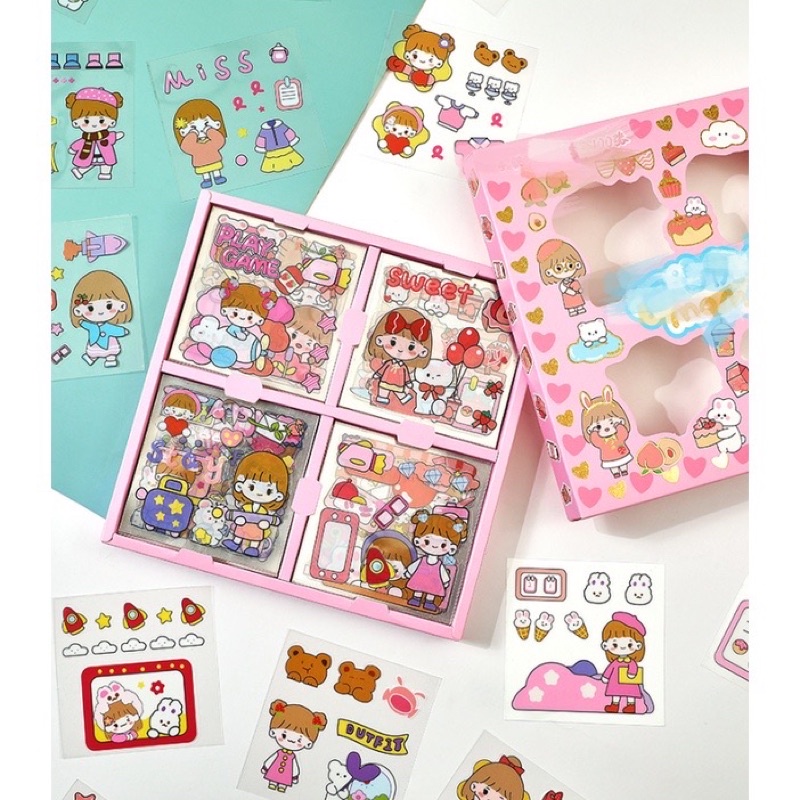 Jual Sticker Kartun Lucu Korea Momo Toca Boca Isi 100 Lembar Perbox ...