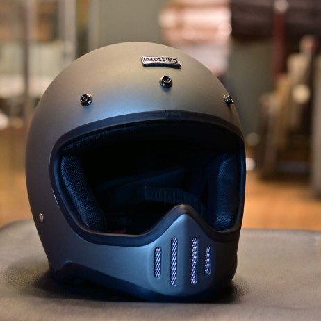 Jual BELLISSIMO HELMET CAFERACER / Helm Cafe Racer Full Face - GREY ...