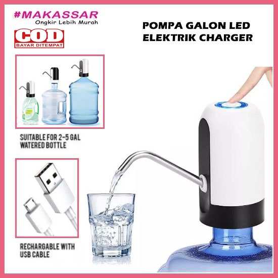 Jual Pompa Galon Elektrik Q2 LED Dispenser Air Minum Recharge Otomatis ...