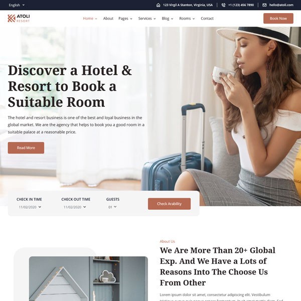 Jual Atoli v1.3 - Bootstrap Hotel & Resorts Booking HTML Web Template | Shopee Indonesia