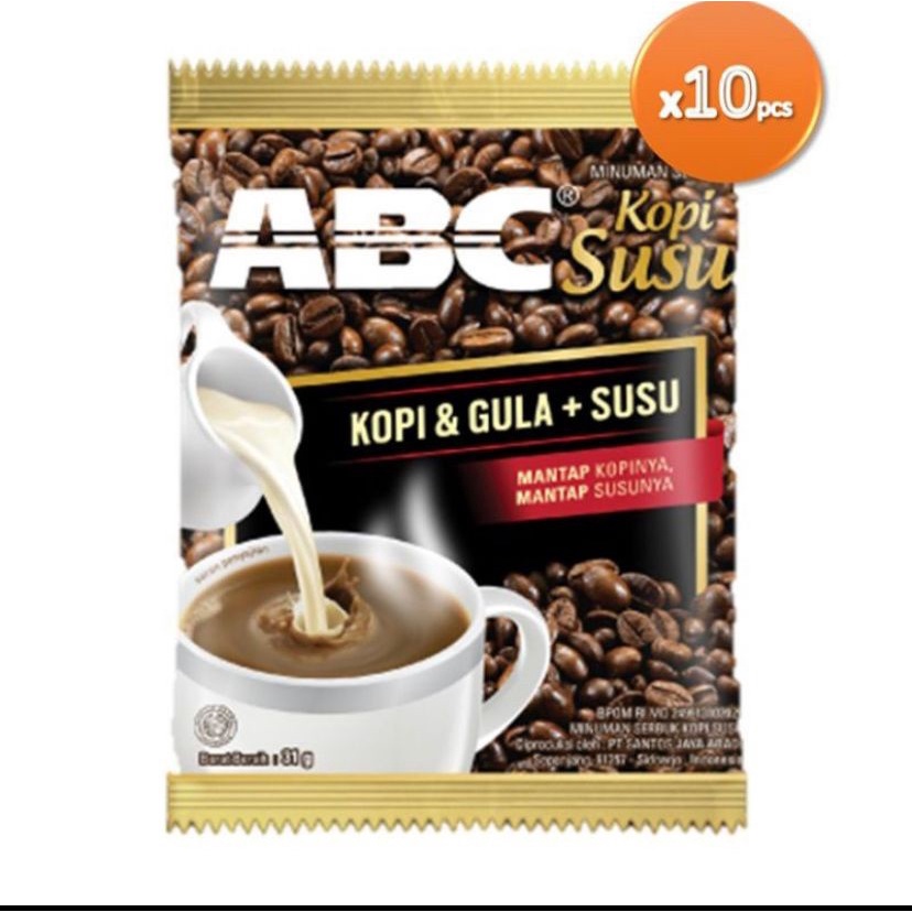 Jual Kopi abc susu sachet renteng renceng isi 10 sachet 31 gr | Shopee Indonesia