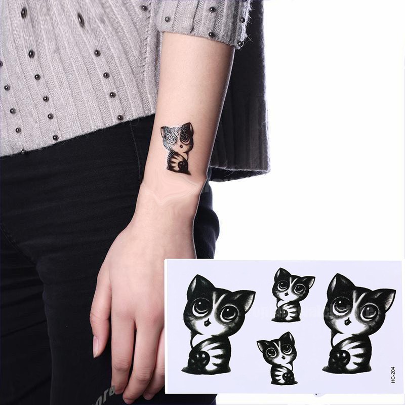 Jual Sticker Tattoo Temporary Tato Temporer Gambar Kucing | Shopee ...
